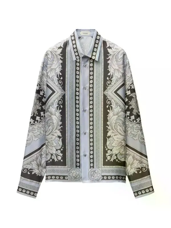 Versace Printed Silk Twill Regular Shirt