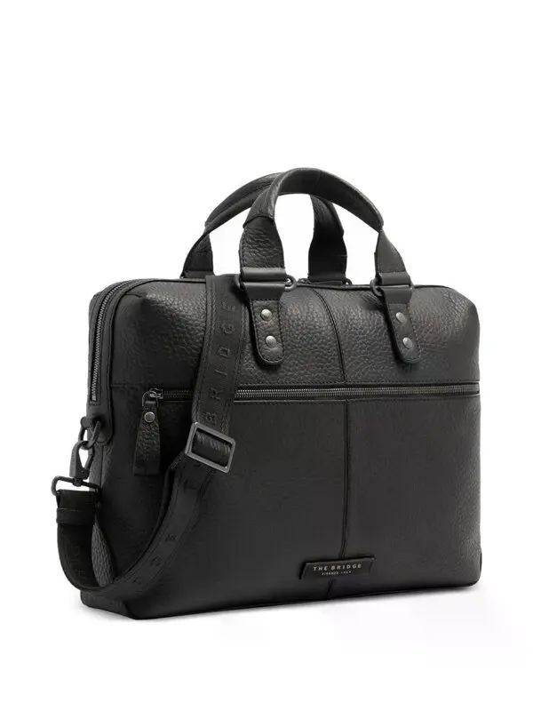 THE BRIDGE Manfredi Grained Leather Briefcase