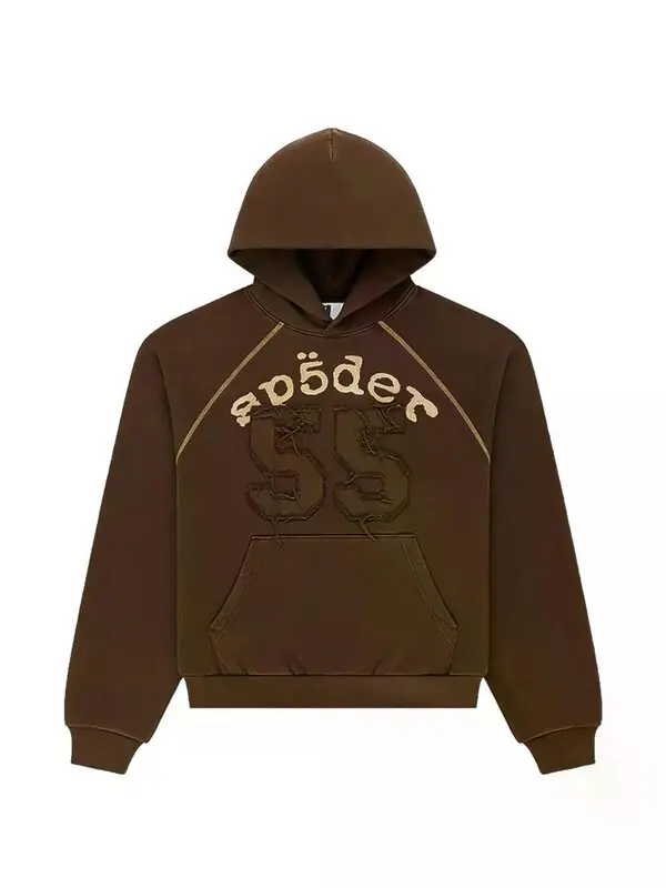 SP5DER Distressed Logo-patch Hoodie