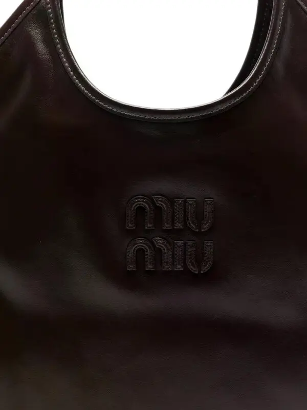 Miu Miu Ivy Logo-embossed Leather Shoulder Bag
