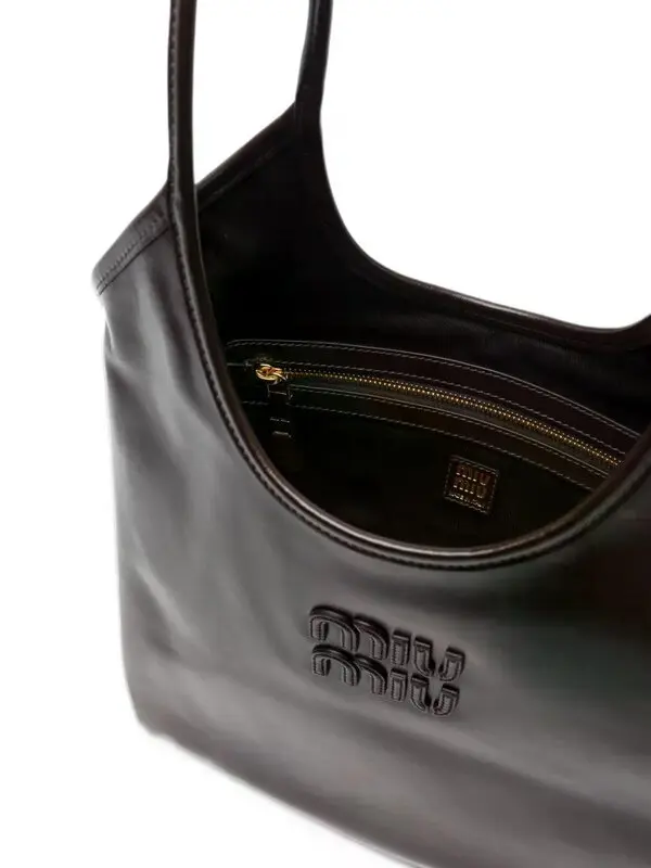 Miu Miu Ivy Logo-embossed Leather Shoulder Bag