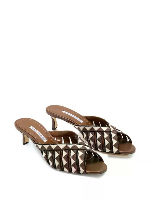 Manolo Blahnik Trofesamu Embroidered Mules