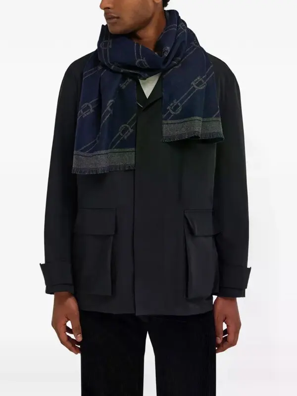 FERRAGAMO Regimental Wool Scarf