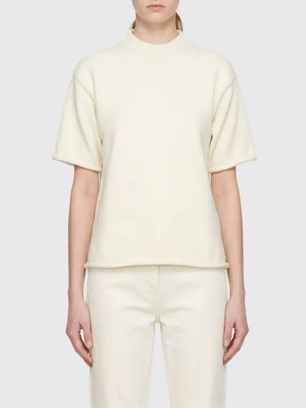 Bottega Veneta Short-sleeved Crew-neck Sweater In Wool With Ribbed Trims
