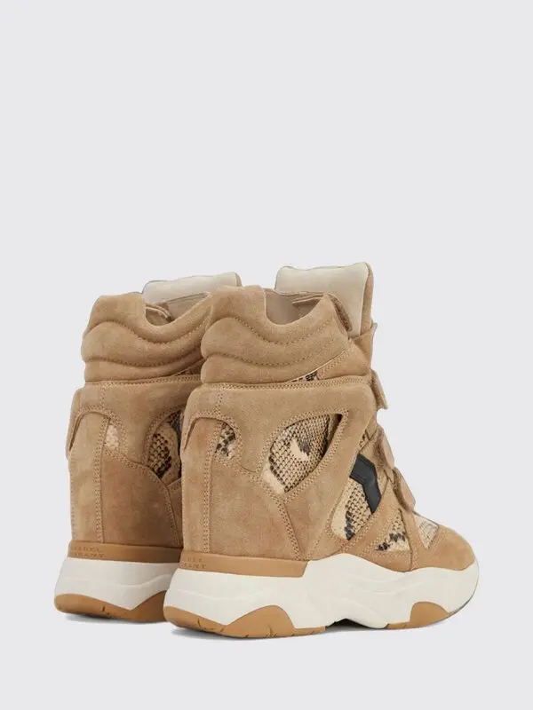 Isabel Marant Étoile Balskee Wedge Sneakers In Python-effect Leather And Suede