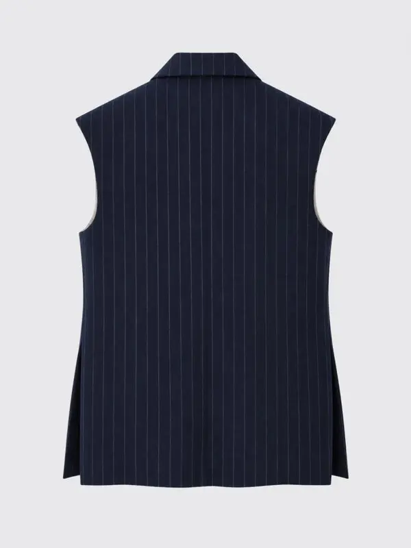 SOLOTRE Pinstripe Wool-blend Single-breasted Tailored Vest