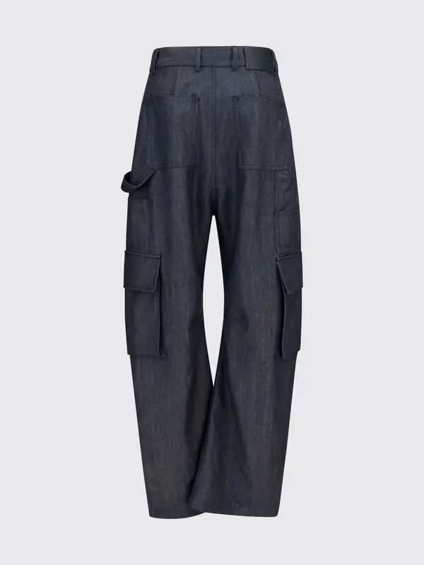 Balenciaga High-waisted Wide-leg Cargo Pants In Wool With A Baggy Fit