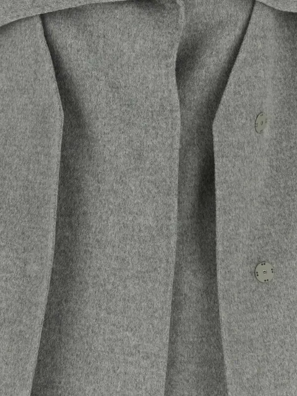 Sportmax Virgin Wool Double-breasted Long Coat With Sailor Collar