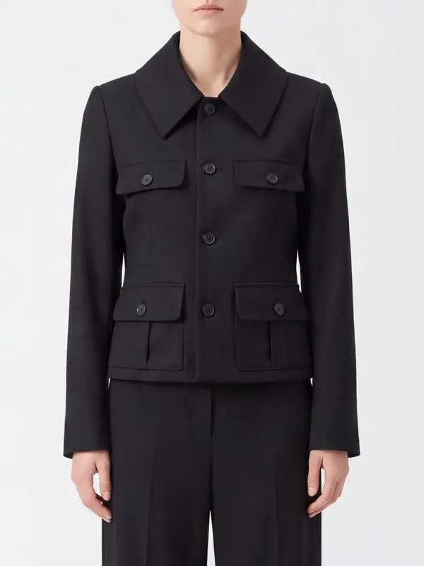 Paloma Wool Single-breasted Cropped Wool-blend Blazer With Flap Pockets