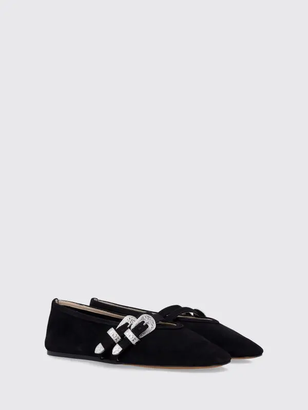 Le Monde Beryl Suede Mary Jane Flats With Double Strap