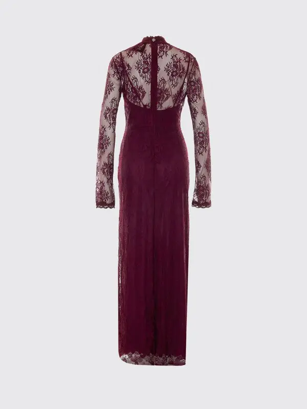 ANIYE BY Long-sleeved High-neck Lace Evening Gown With An Internal Slip - Red
