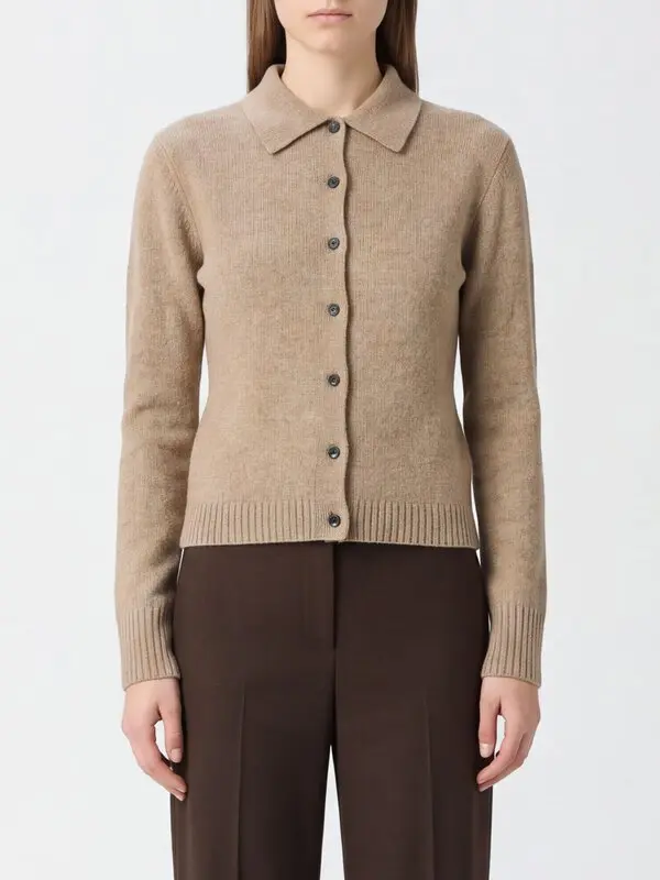 Max Mara Polo-style Cardigan In Cashmere Blend With Ribbed Trims