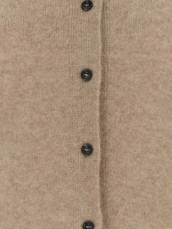 Max Mara Polo-style Cardigan In Cashmere Blend With Ribbed Trims