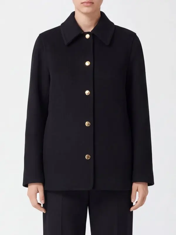 Burberry Single-breasted Short Wool Coat With Classic Collar