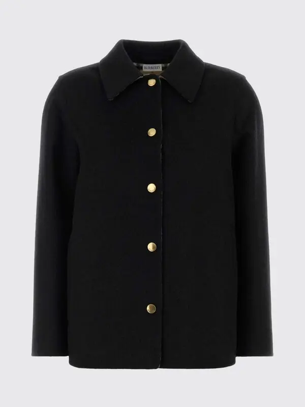 Burberry Single-breasted Short Wool Coat With Classic Collar