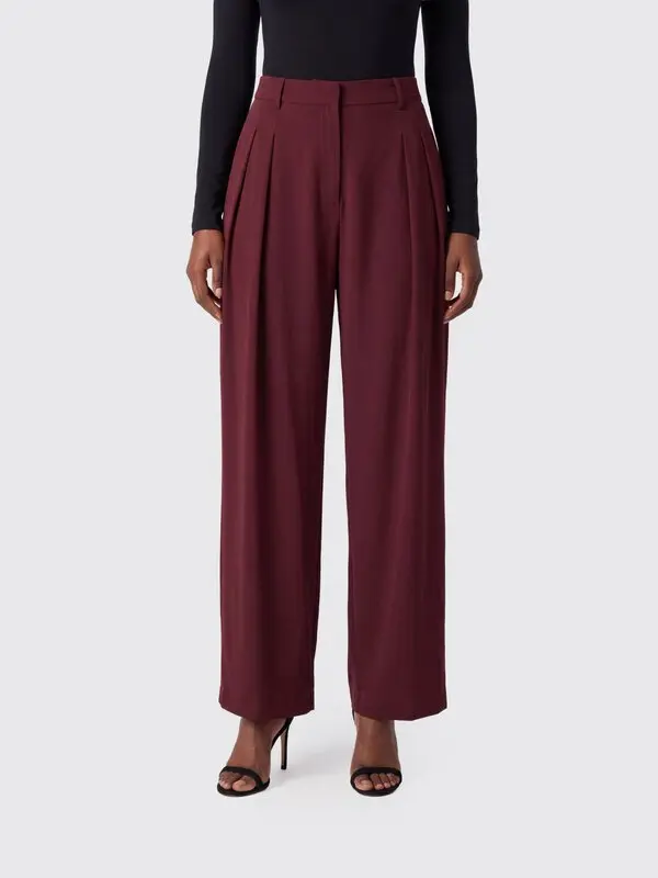 Alberta Ferretti High-waisted Viscose Crêpe Wide-leg Pants With Pleats