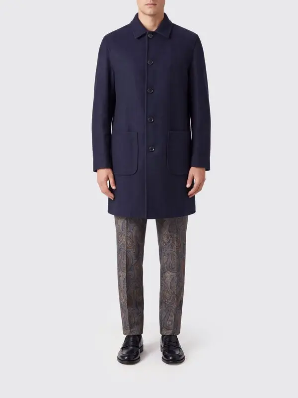 Etro Single-breasted Knee-length Merino Wool Coat