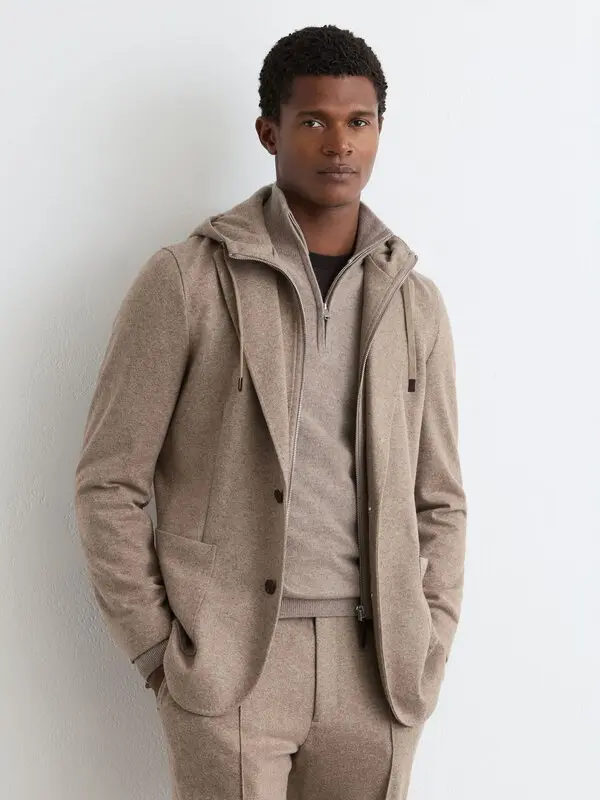 REISS Flannel Gilet-insert Single-breasted Suit Blazer Tailored-fit