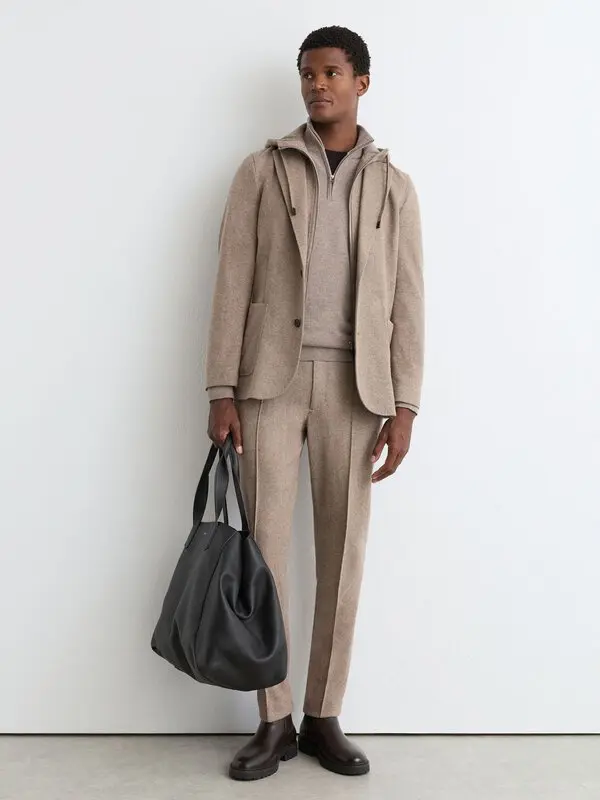 REISS Flannel Gilet-insert Single-breasted Suit Blazer Tailored-fit