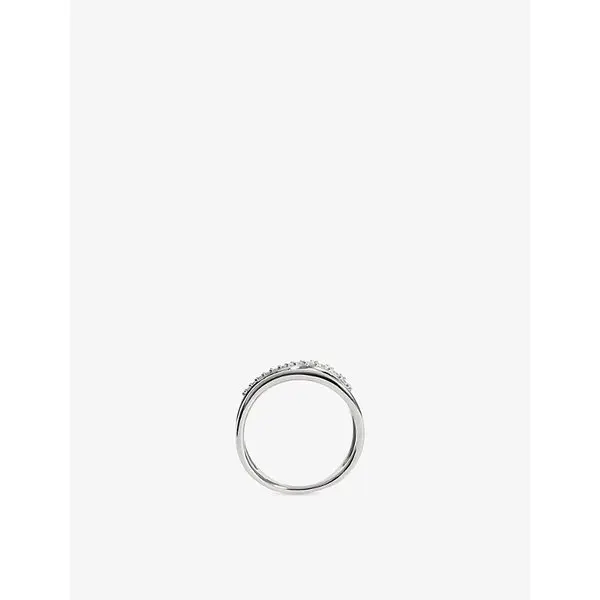 Monica Vinader Riva Pave Wrap Sterling- And Lab Grown Diamond Ring