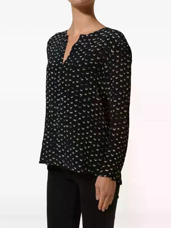 Bruno Manetti Silk V-neck Blouse