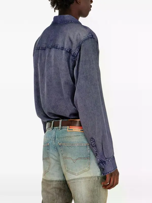 DIESEL® Fluid Shirt In Denim-effect Viscose