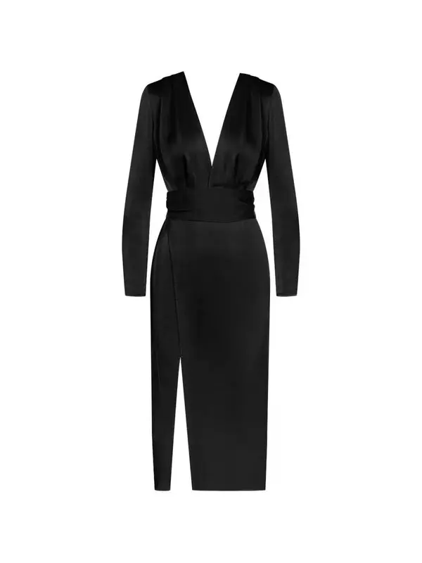 SCANDALE Wrap Midi Dress - Black