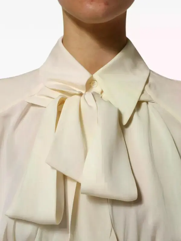 Dolce & Gabbana Bow-detailed Gathered Blouse