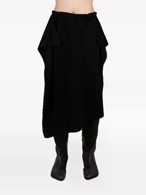 NICCOLO PASQUALETTI Croc-effect Flared Asymmetric Midi Skirt