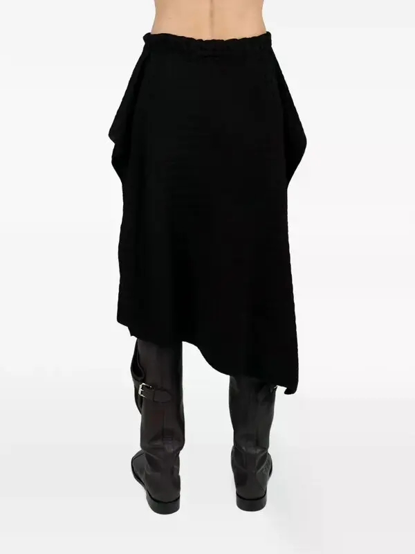 NICCOLO PASQUALETTI Croc-effect Flared Asymmetric Midi Skirt