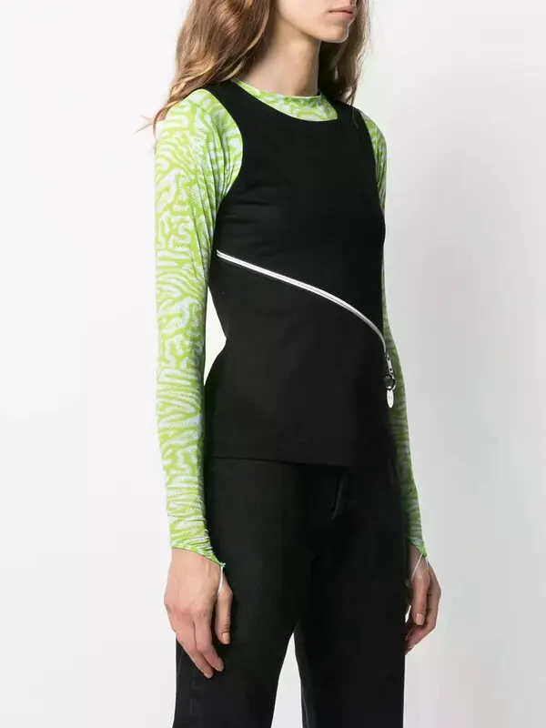 DIESEL® Zipped Detail Sleeveless Knitted Top