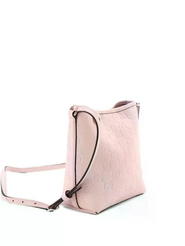 Gucci Gg Emblem Gg Debossed Leather Nano Bucket Bag
