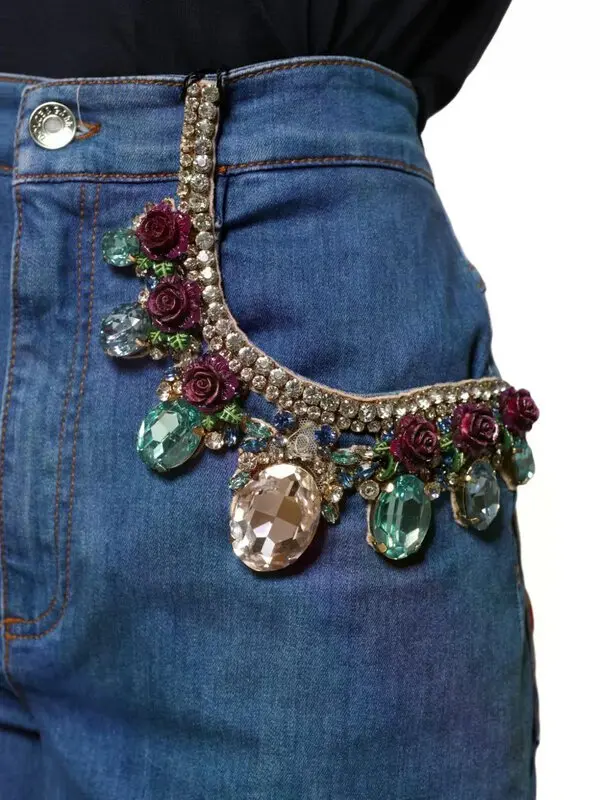 Dolce & Gabbana Embellished Frayed-hem Shorts