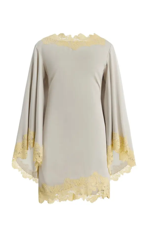 DE LA VALI Exclusive Astral Crepe Mini Dress - Grey