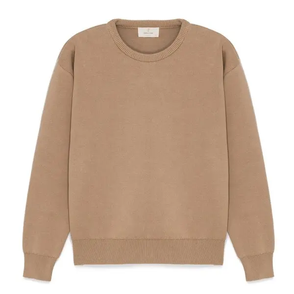 PERALUNA Cleo Plain Knit Loose Fit Jumper In Camel