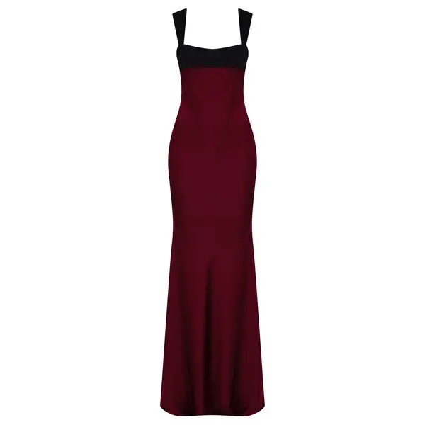 HERFETCH Neutrals Maxi Maroon Dress-burgundy