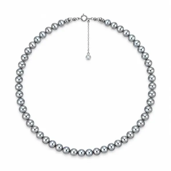 NINEMOO Nacre Gris Perle Freshwater Pearl Necklace