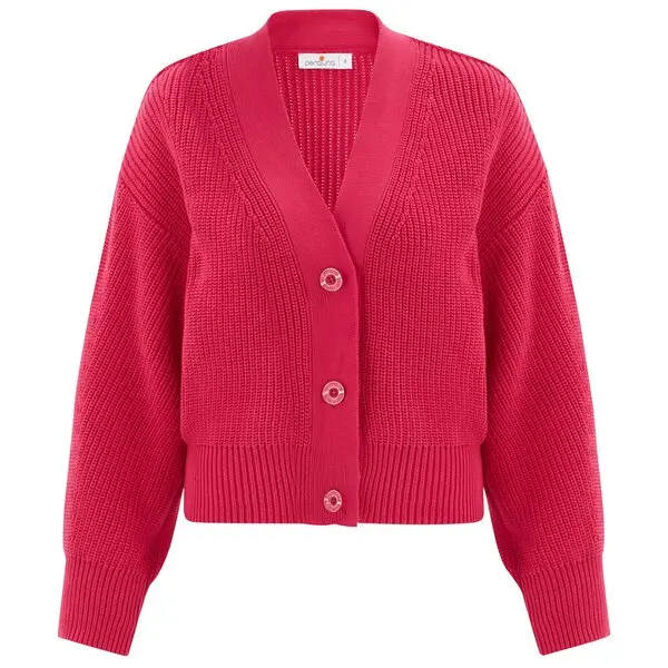 PERALUNA Olivia V-neck Cardigan Azalea