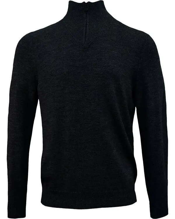 LORDS OF HARLECH Quest Fully Fashioned Quarter-zip Merino Sweater