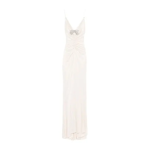 NISSA Neutrals Backless Jersey Maxi Dress - Beige