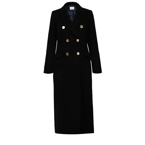 NOMI FAME Meghan Pure Cashmere Double Breasted Maxi Coat