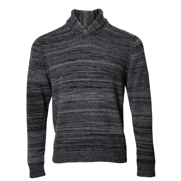 LORDS OF HARLECH Sweet Shawl Neck Sweater In Charcoal