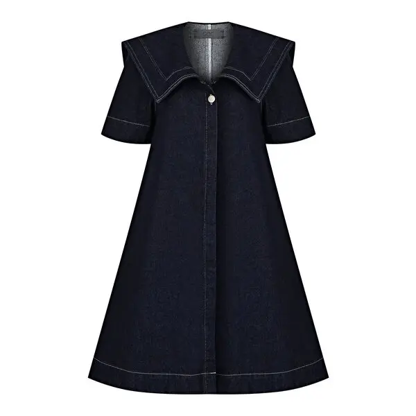 GOC DENIM Denim Mini Dress With Sailor Collar