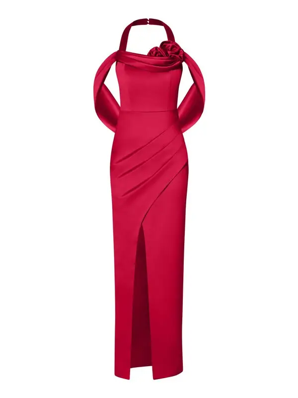 TIA DORRAINE Rose Garden Maxi Dress, Fierce - Red