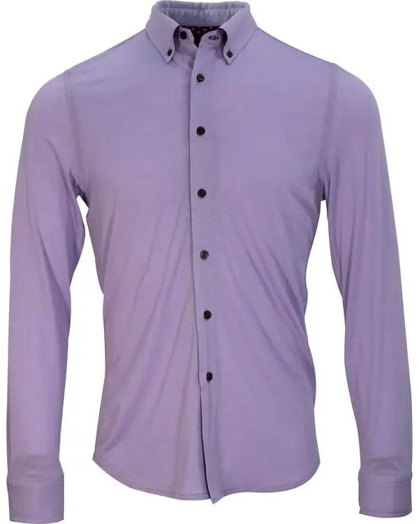 LORDS OF HARLECH Shawn Merino Shirt In Lavender