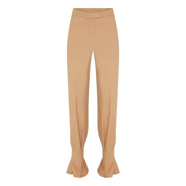 NAZLI CEREN Raff Cotton Tailored Trousers - Brown