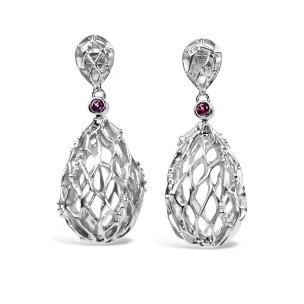BELLUS DOMINA Sterling White Gold Plated Balloon Earrings