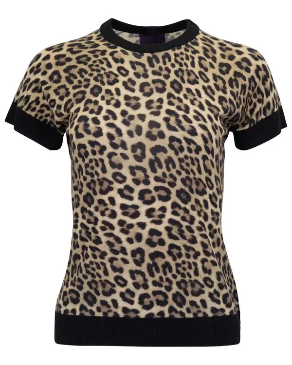 LORDS OF HARLECH Claudette Leopard Knit Sweater