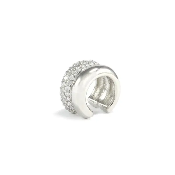 HYE JANE JEWELRY Duet Pavé Double Band Ear Cuff - Silver