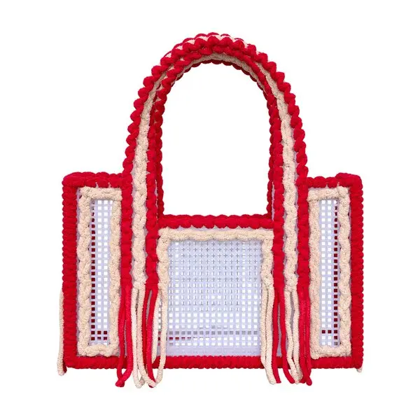 GROWNY Cherry Vanilla Crochet Mesh Tote - Red